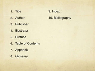 Parts of the book | PPTX