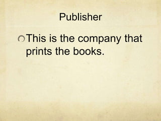 Parts of the book | PPTX