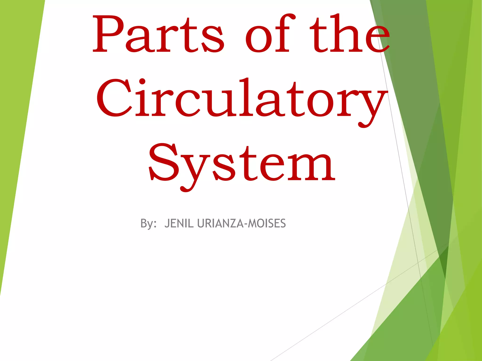 Parts of the circulatory system (day 1) | PPTX