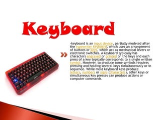 Parts Of The Computer | PPT