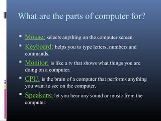 Parts of the computer | PPT