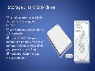 Parts of the computer | PPT | Data Storage and Warehousing | Computing