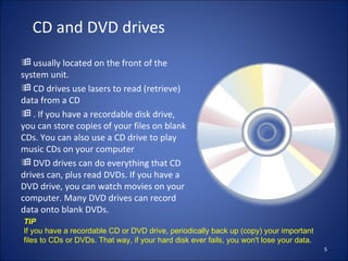 Parts of the computer | PPT | Data Storage and Warehousing | Computing