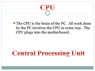 Parts Of The Computer | PPT