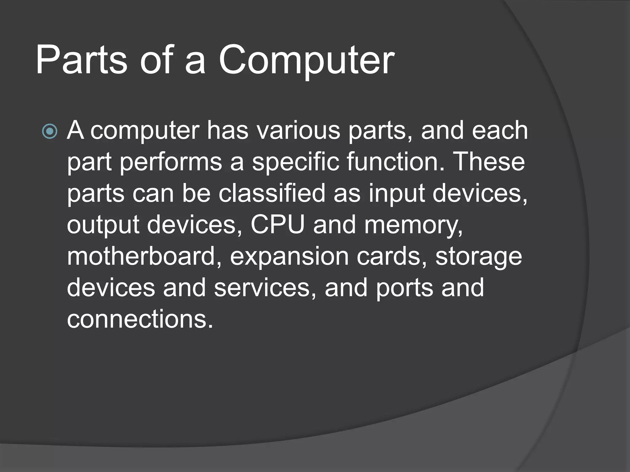 Parts of the computer 1.ppt