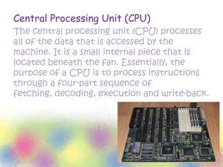 Parts of the computer and thier function | PPTX