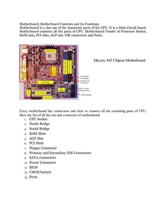 Parts of the computer (inside part) | PDF