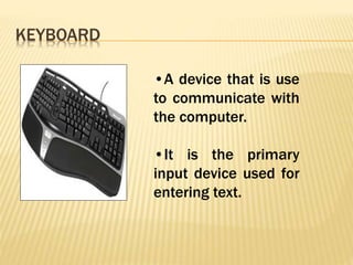 Parts of the computer (mouse and printer) | PPT