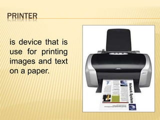 Parts of the computer (mouse and printer) | PPT
