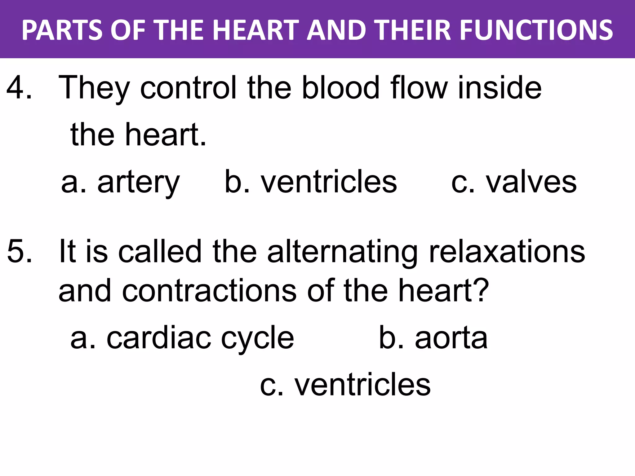 Parts of the heart and their functions | PDF