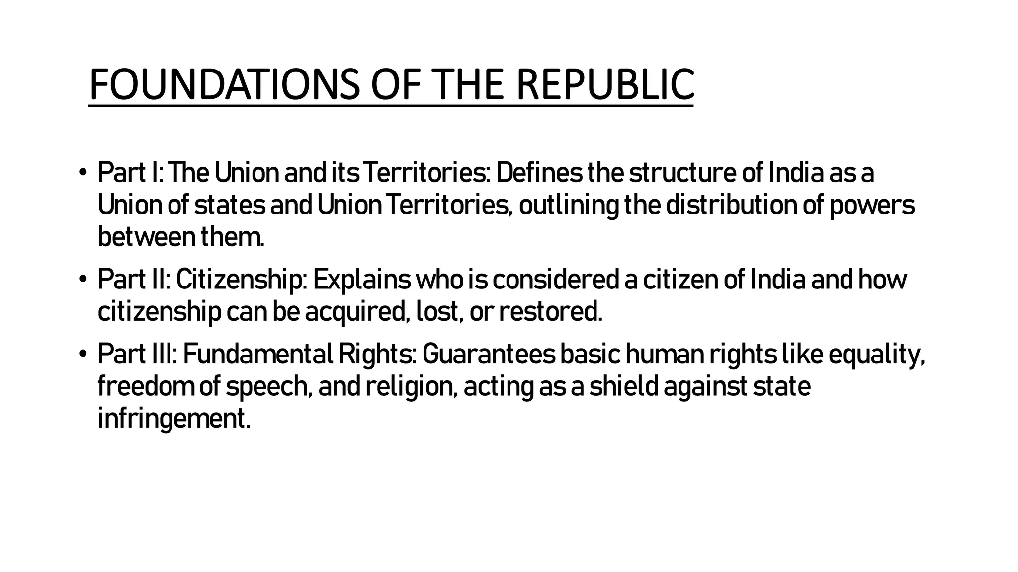 PARTS OF THE INDIAN CONSTITUTION.pptx of INDIA | PPT