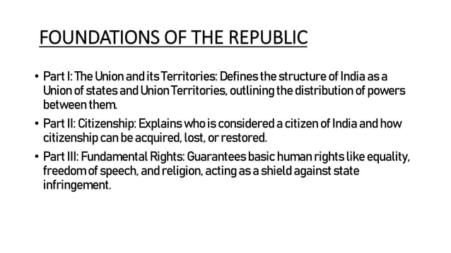 PARTS OF THE INDIAN CONSTITUTION.pptx of INDIA | PPT