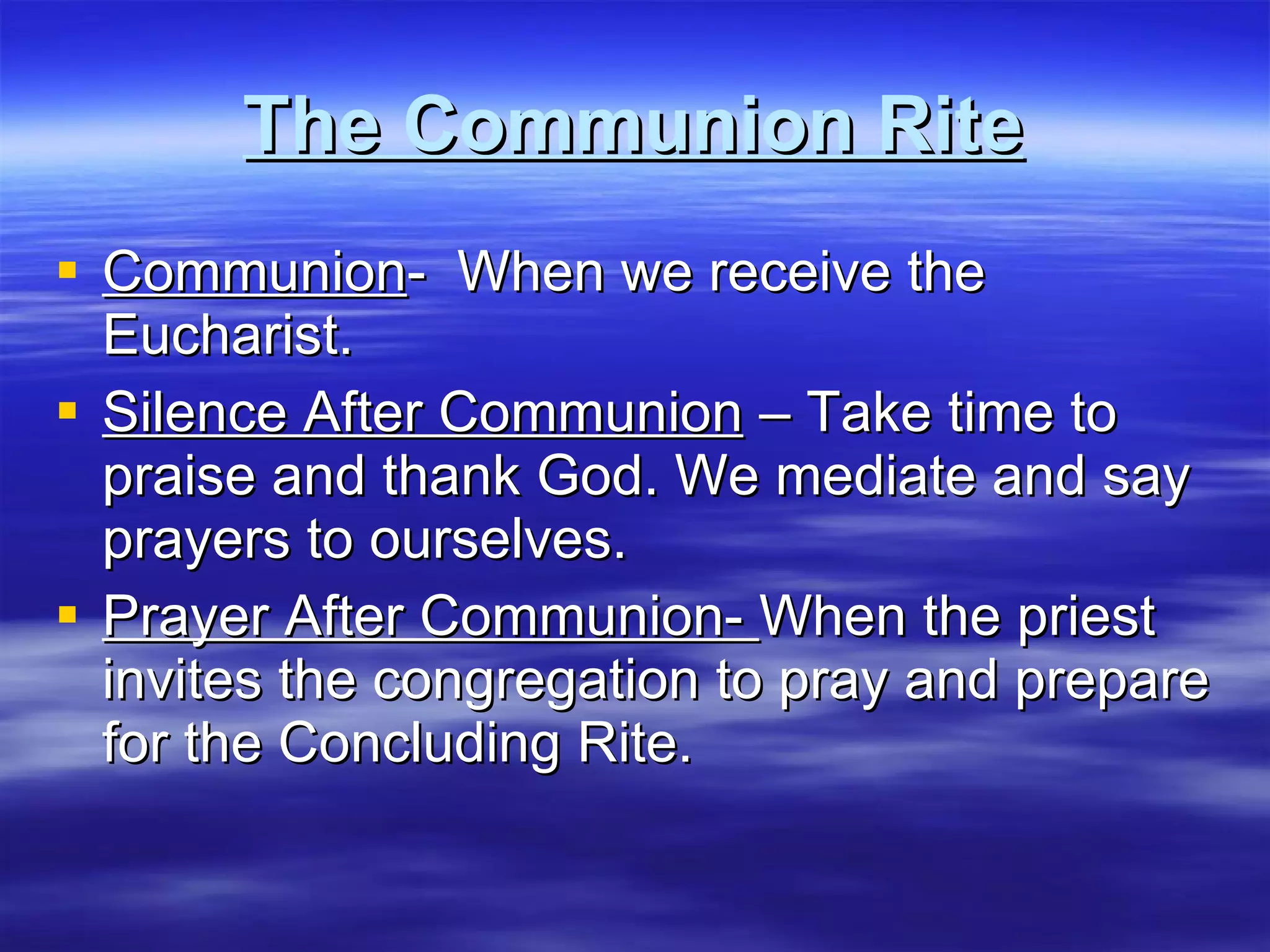 Parts of the mass | PPT