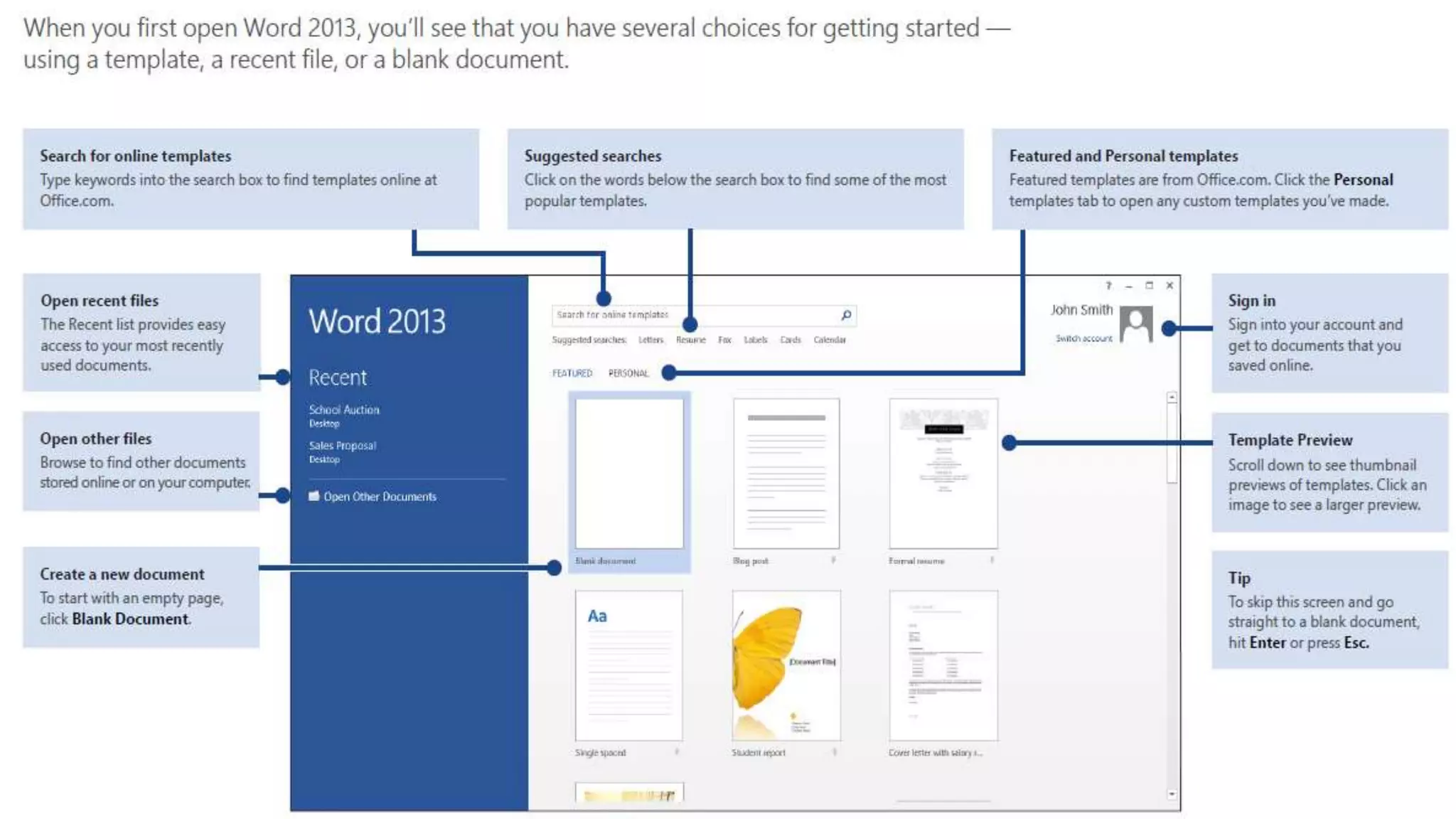 Parts of the ms word 2013 screen and | PPTX