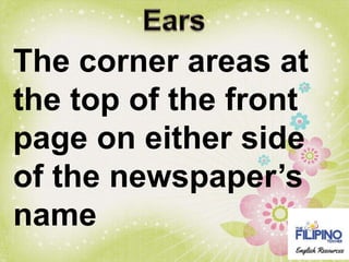 Parts of the newspaper | PPTX