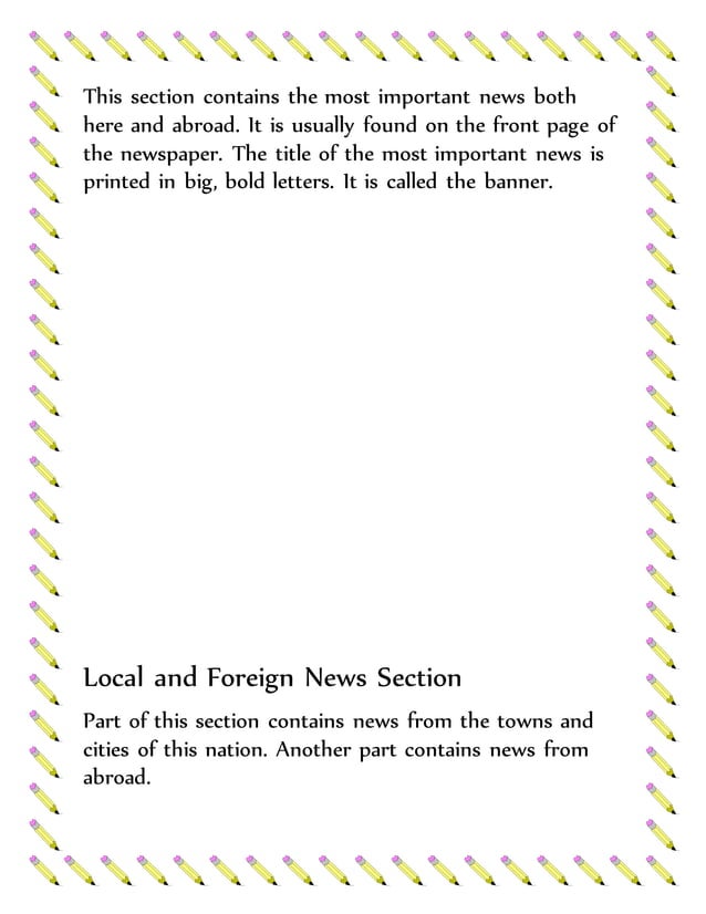 Parts of the newspaper | DOCX