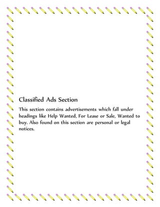 Parts of the newspaper | DOCX