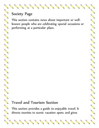 Parts of the newspaper | DOCX