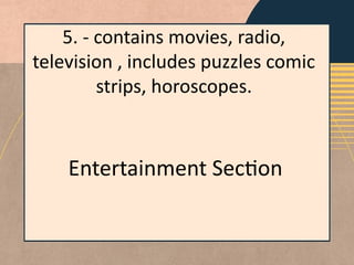 PARTS OF THE NEWSPAPER.pptx............. | PPTX