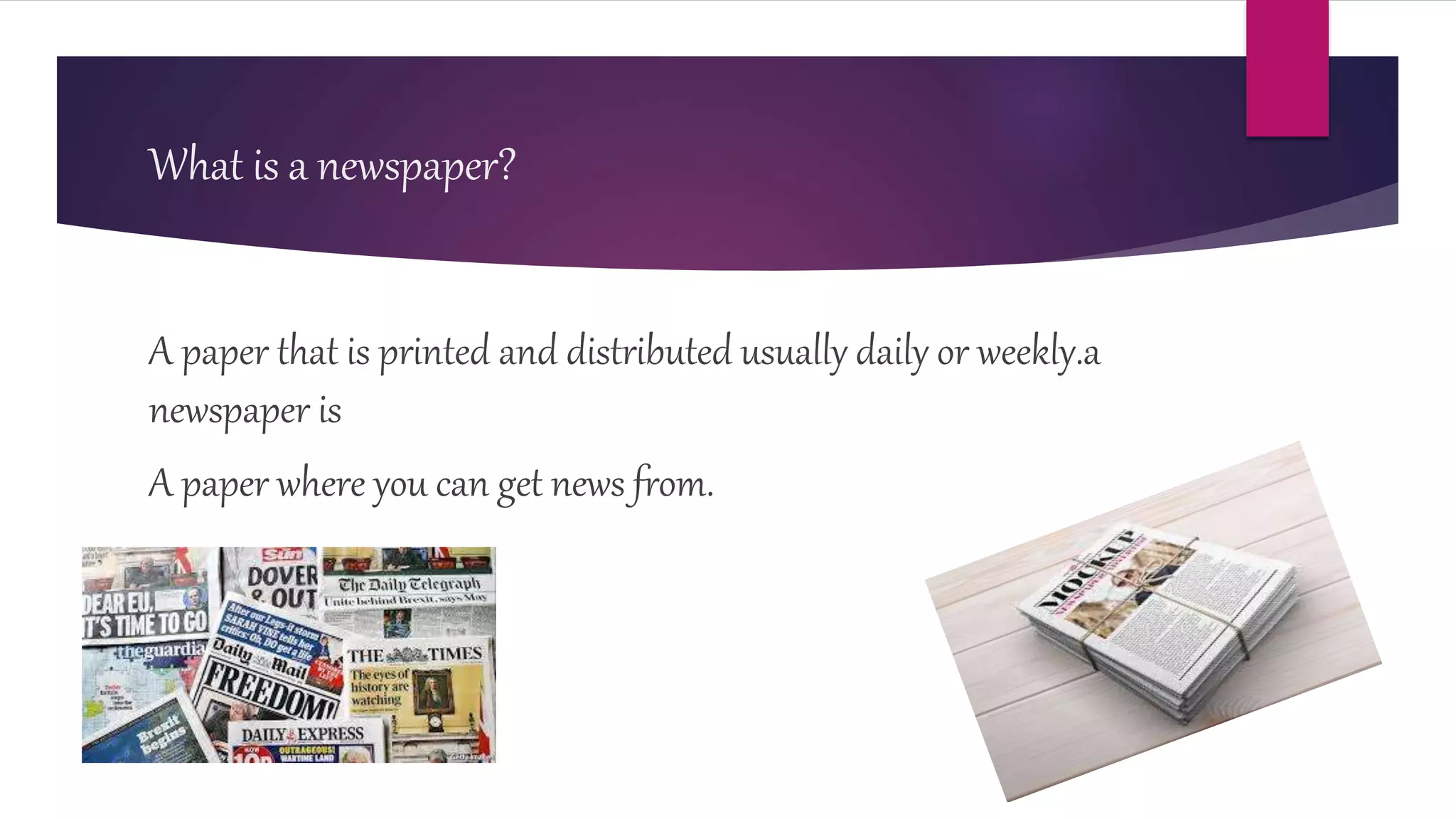 Parts of the newspaper | PPTX