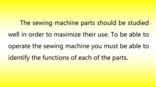 Parts of the Sewing Machine | PPTX