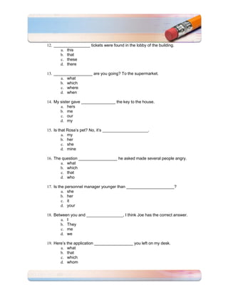 Parts of the Speech - Pronouns | PDF