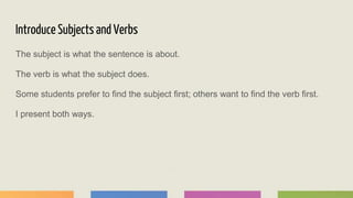 Teaching Parts of a Sentence | PPTX