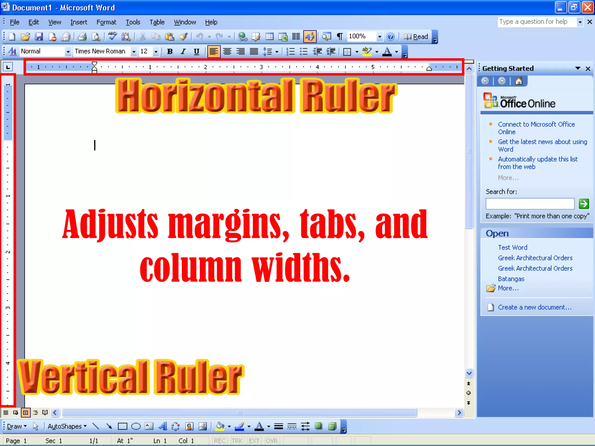 MS Word Window Elements | PPS