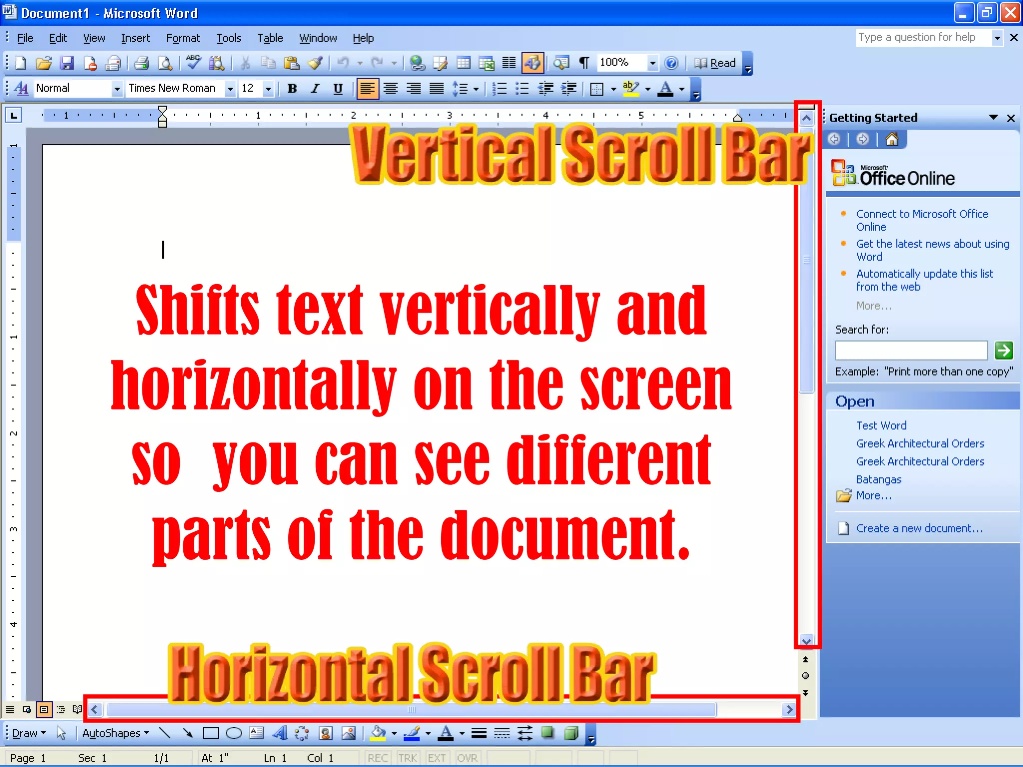 MS Word Window Elements | PPS
