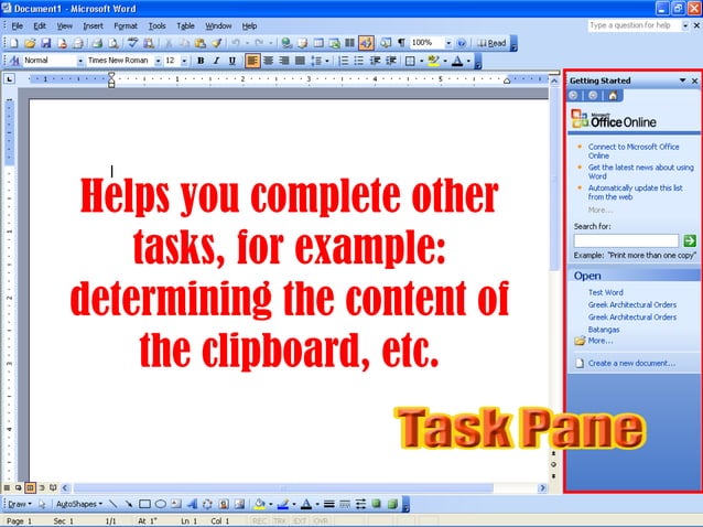 MS Word Window Elements | PPS | Desktop Publishing | Computer Software ...