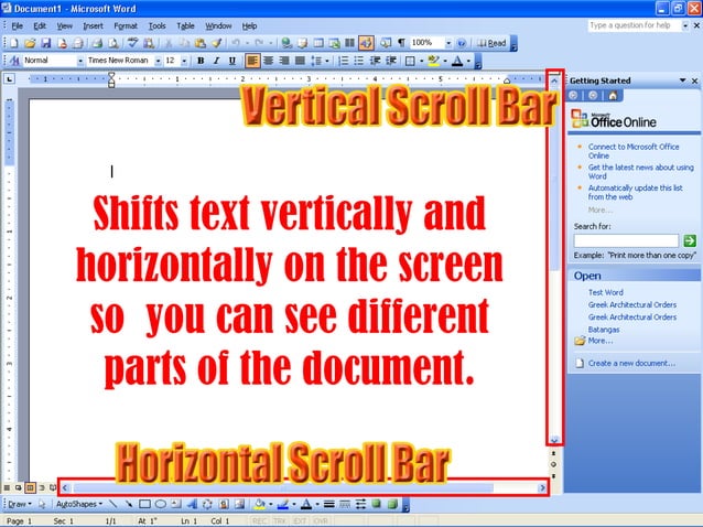 MS Word Window Elements | PPS | Desktop Publishing | Computer Software ...