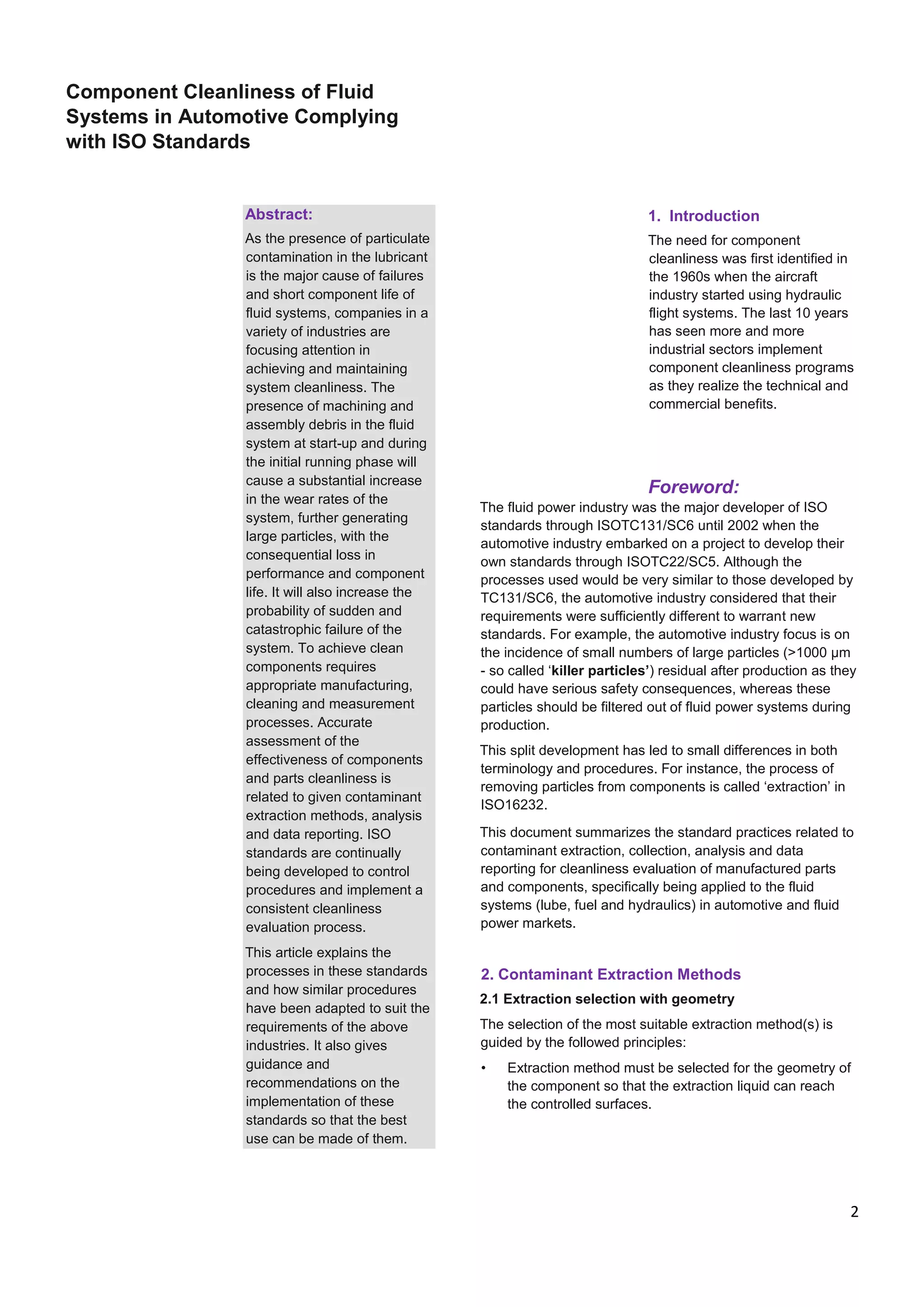 Part technical cleanliness/Millipore | PDF