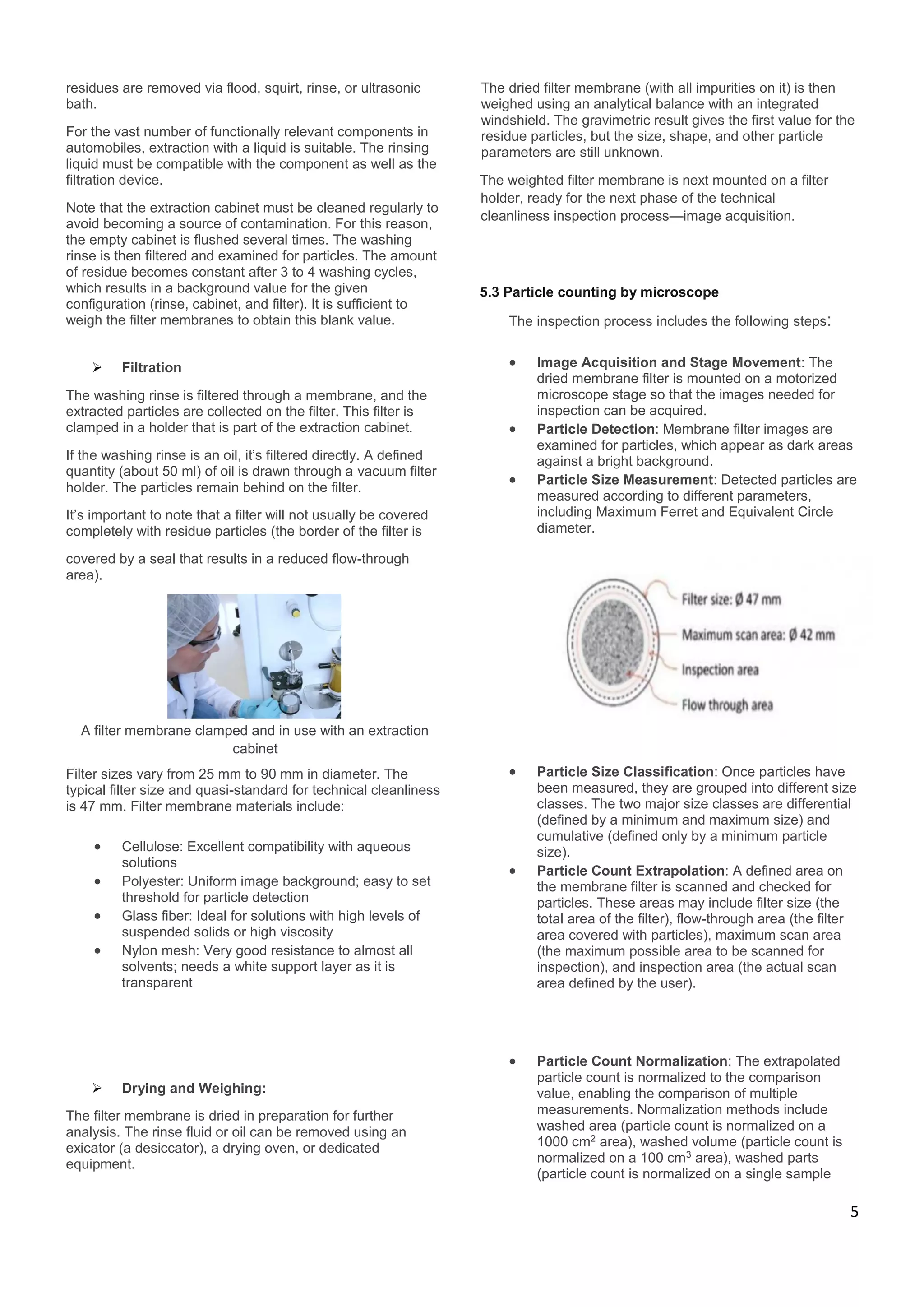Part technical cleanliness/Millipore | PDF