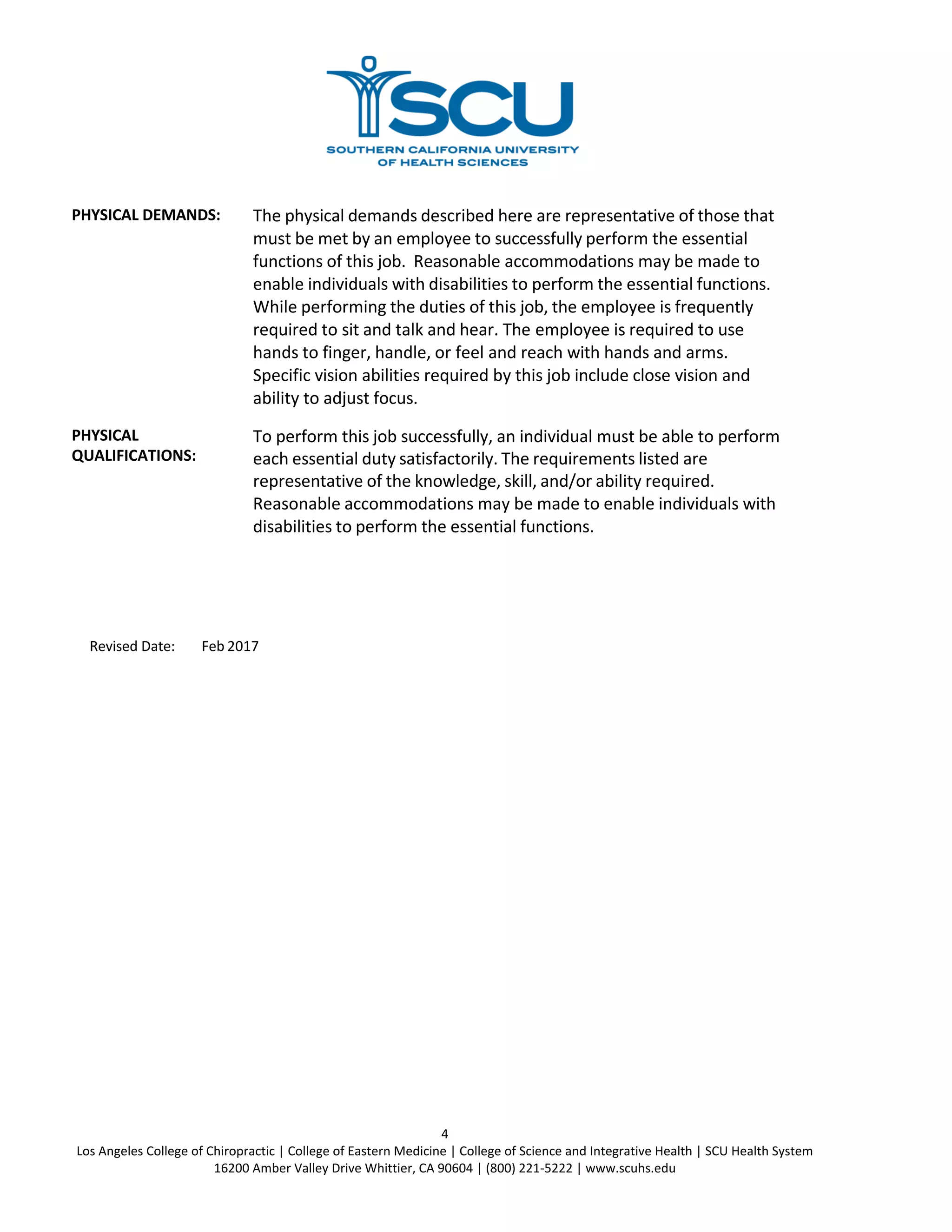 Part time Faculty (Pool) in the Basic Sciences - SCUHS | PDF