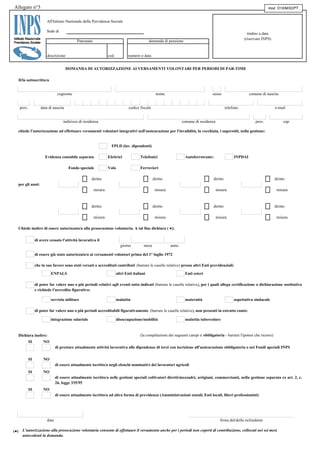 Part time modulo richiesta versamento volontari inps | PDF