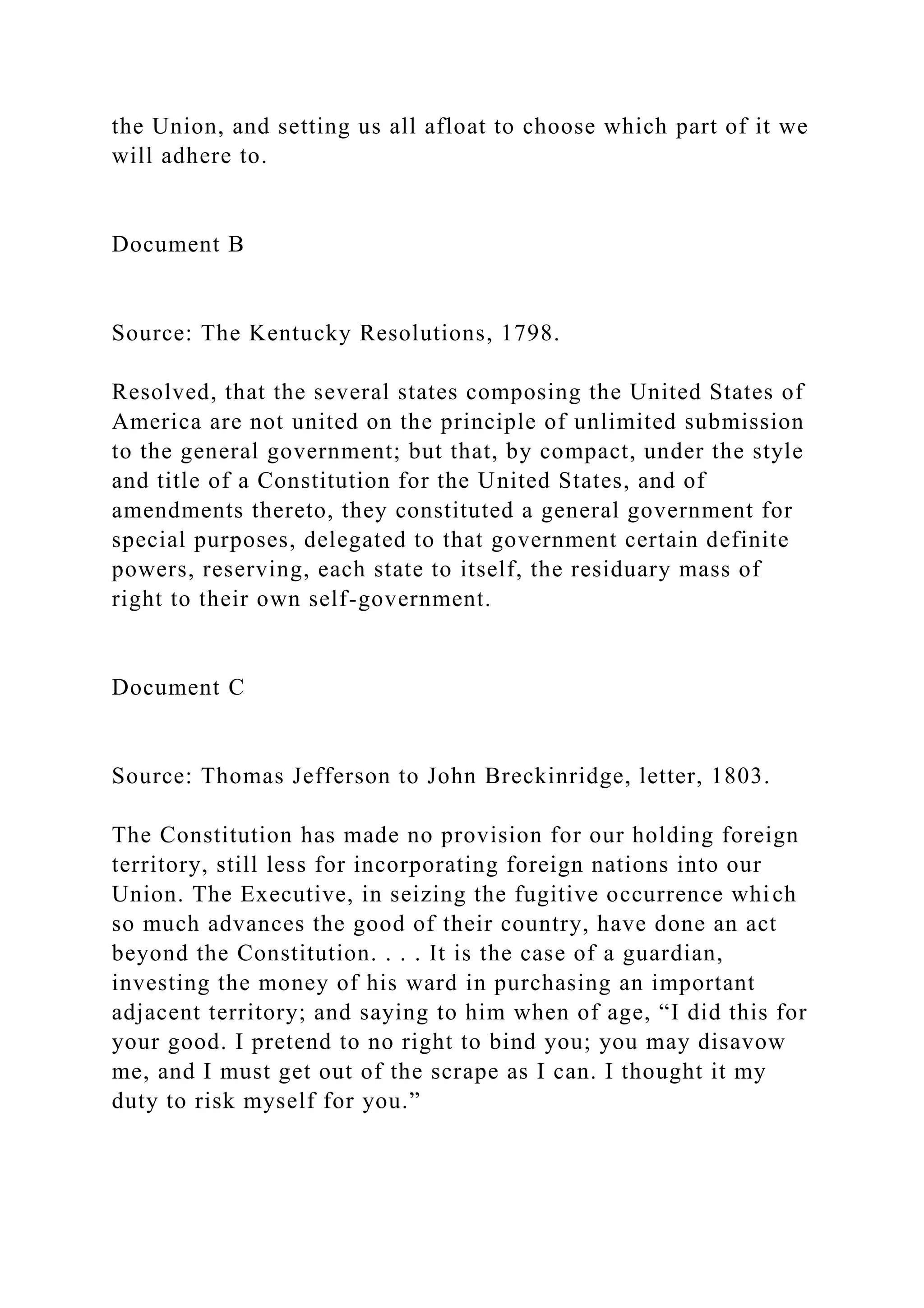 PART TWO Building the New Nation, 1776–1860 DBQ 3Thomas J.docx