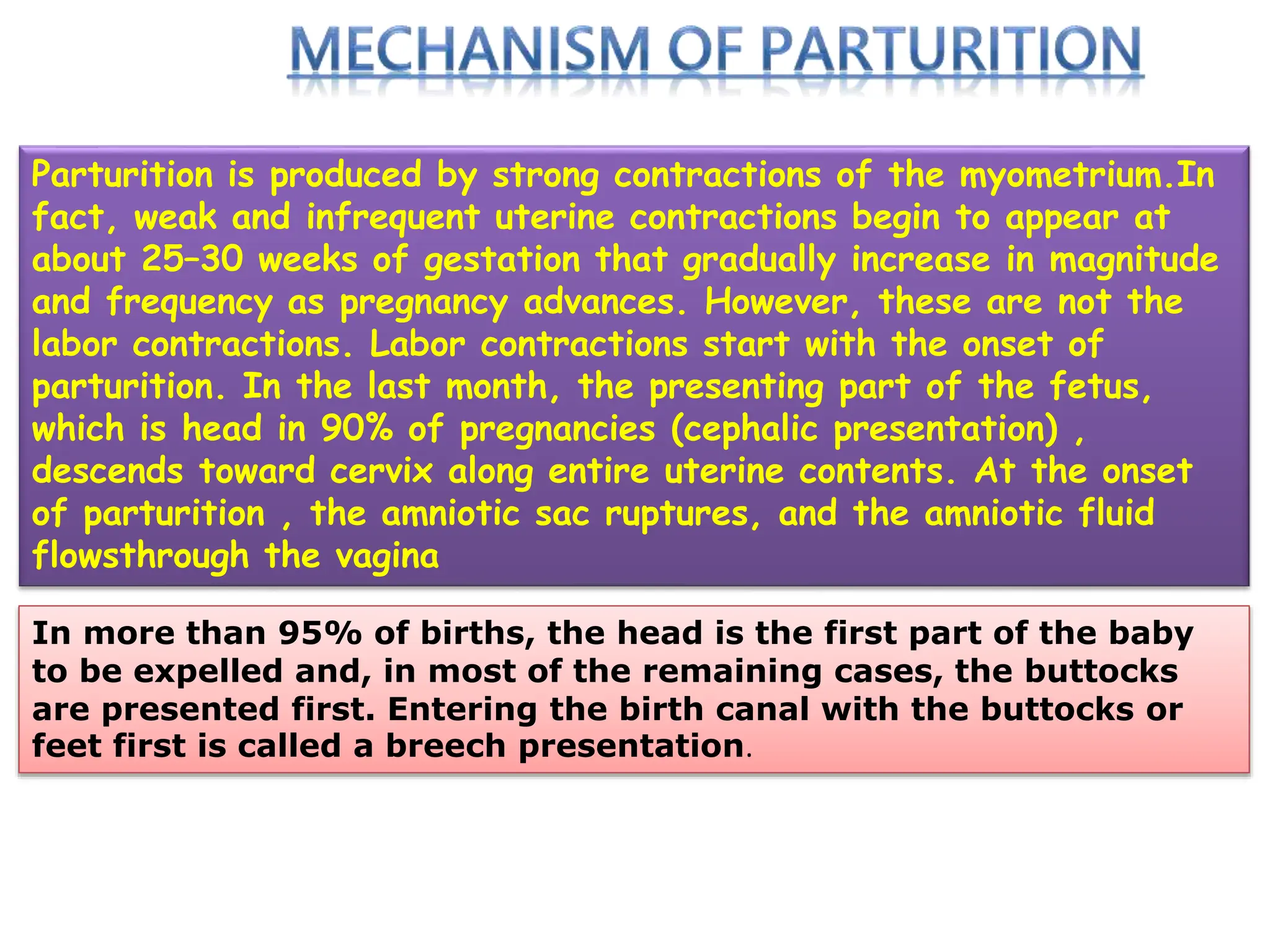 The given Powerpoint presentation is about Parturition | PPTX