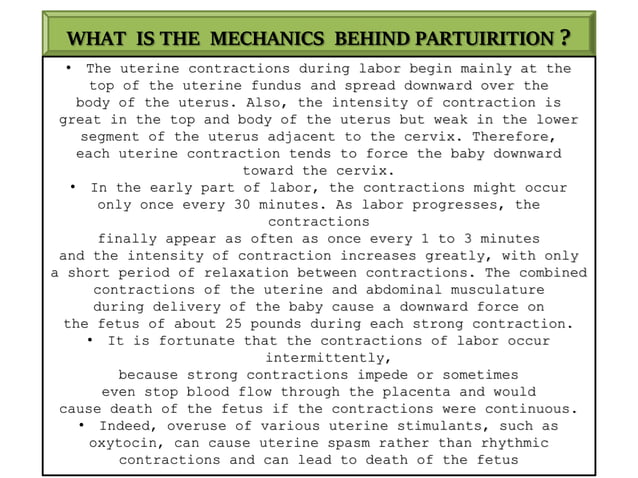 The given Powerpoint presentation is about Parturition | PPT