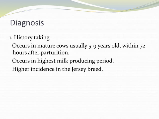 Parturient paresis (milk fever) | PPTX | Digestive Disorders | Diseases ...