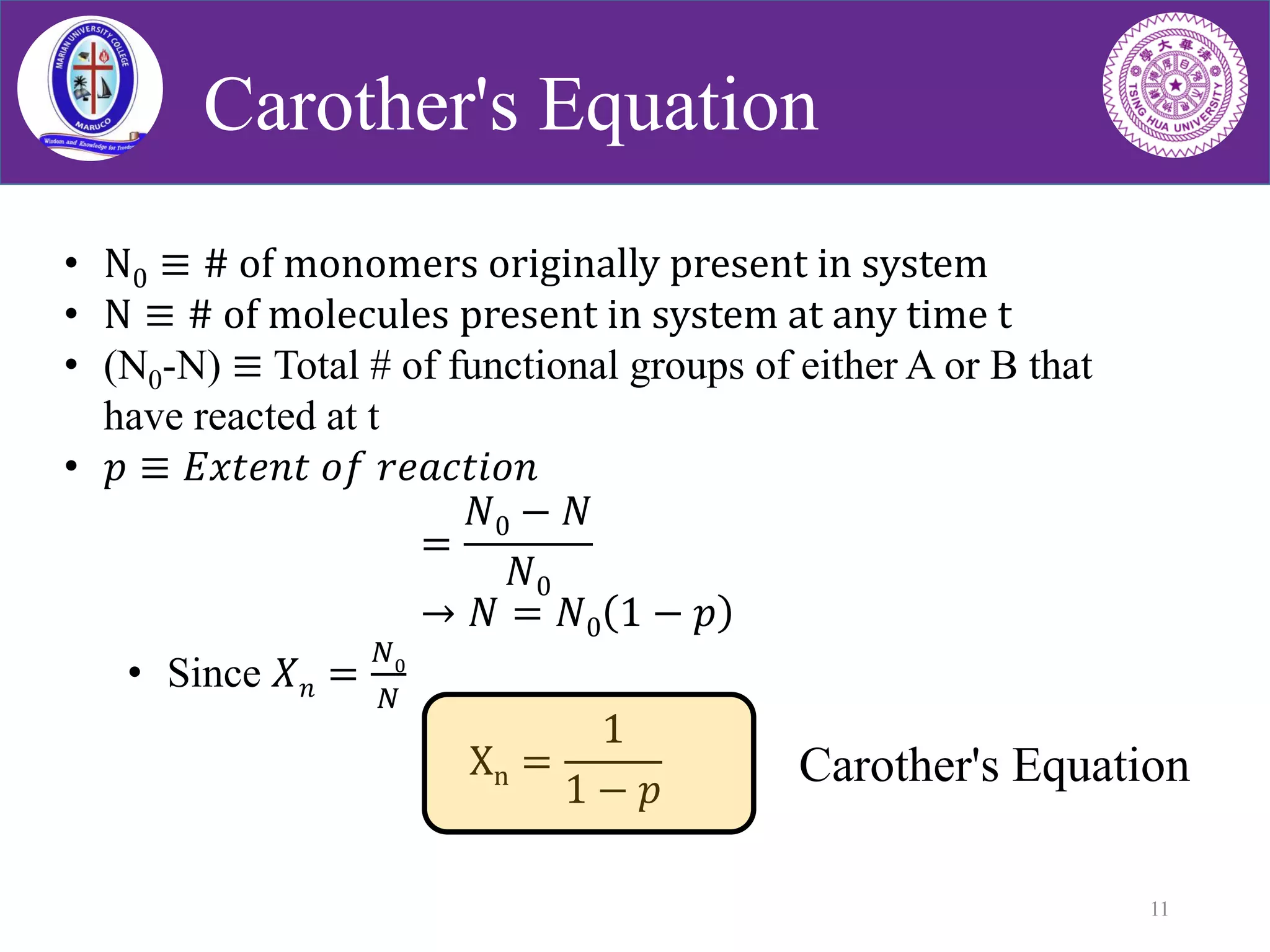 CHAPTER 9: Kinetics of chain and step growth polymerization | PDF