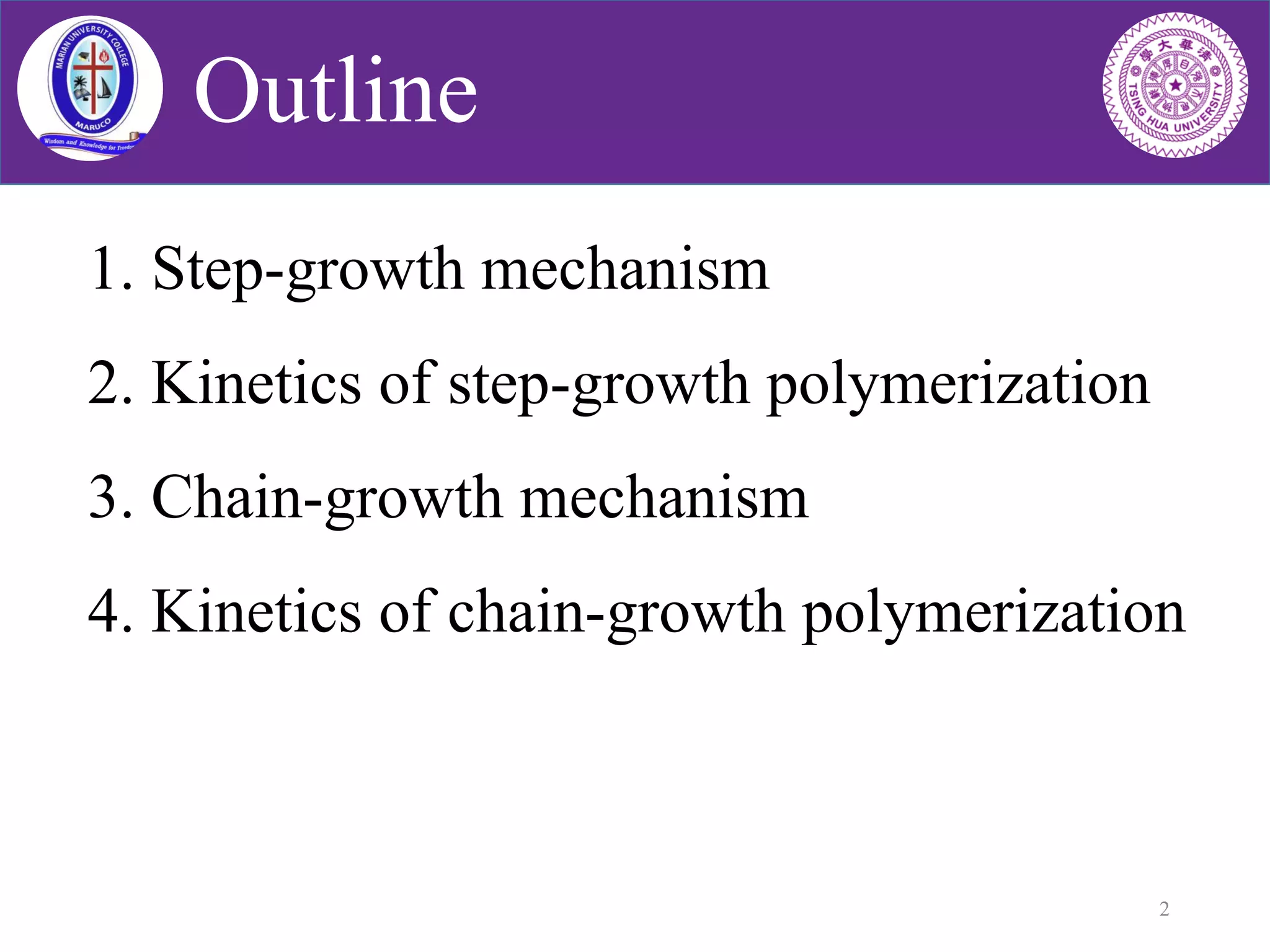 CHAPTER 9: Kinetics of chain and step growth polymerization | PDF