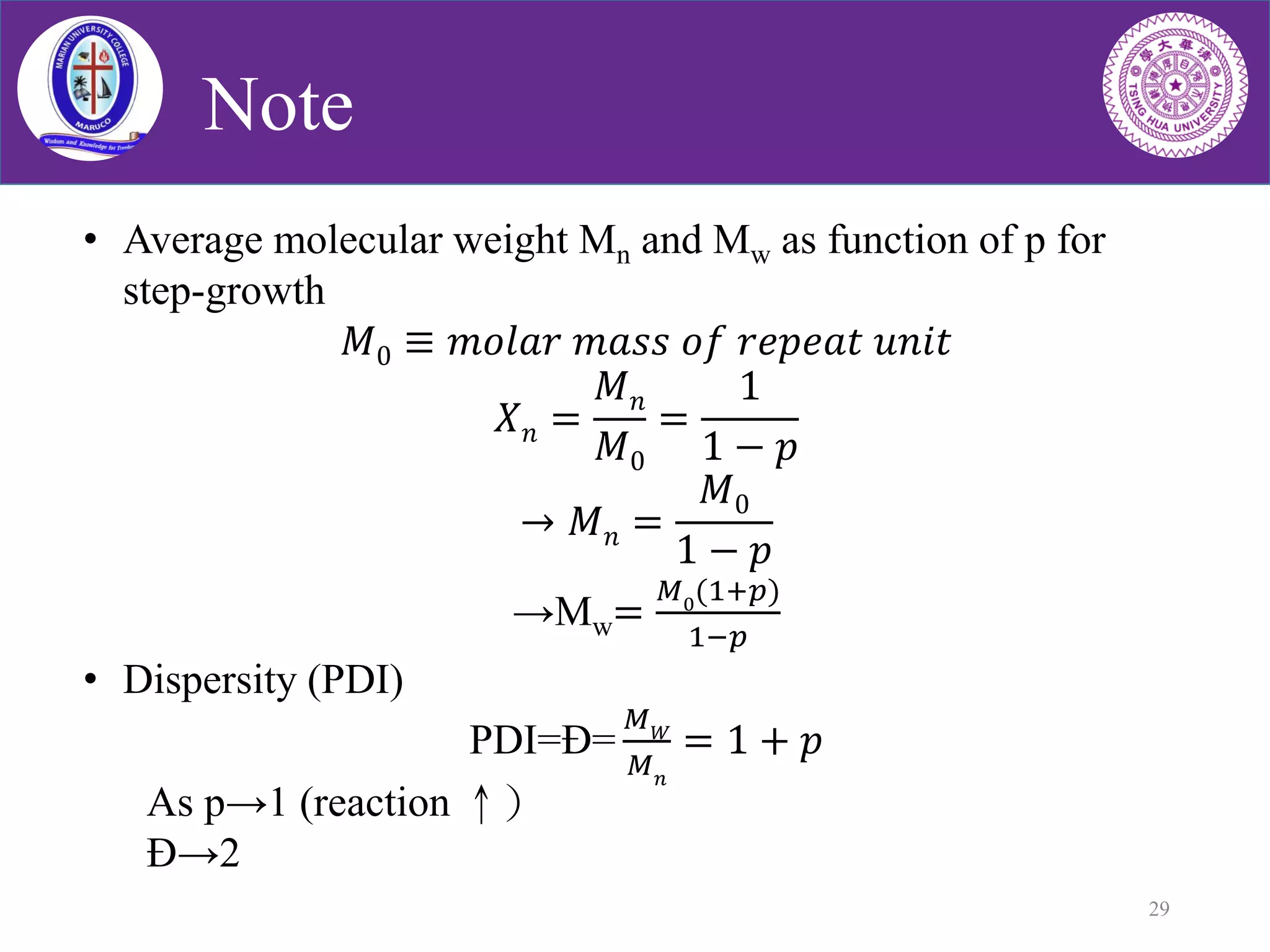 CHAPTER 9: Kinetics of chain and step growth polymerization | PDF