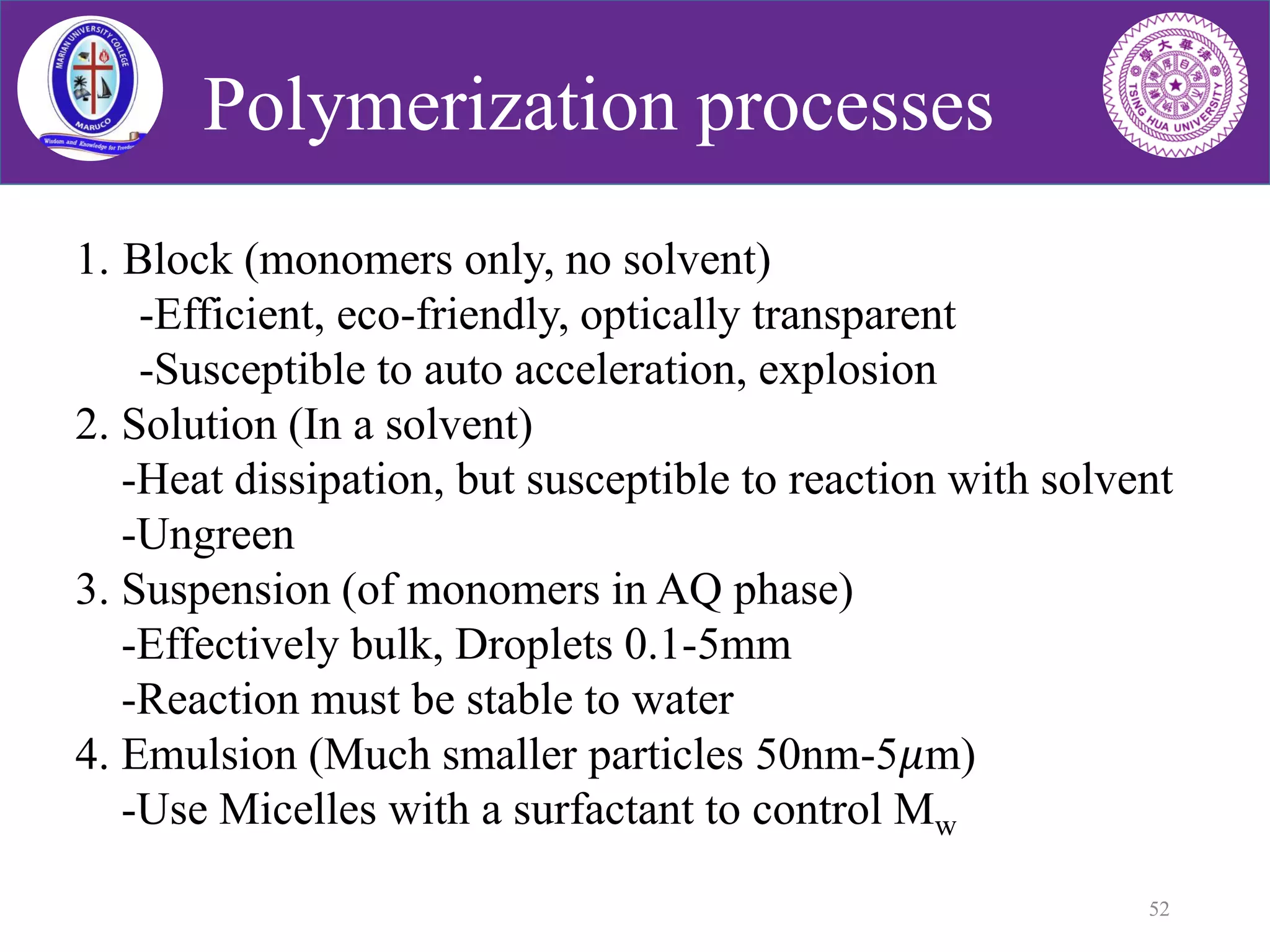 CHAPTER 9: Kinetics of chain and step growth polymerization | PDF