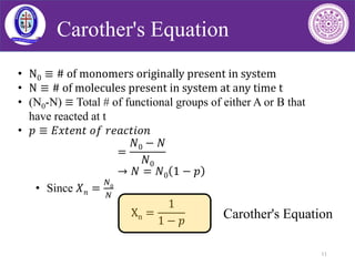 CHAPTER 9: Kinetics of chain and step growth polymerization | PDF