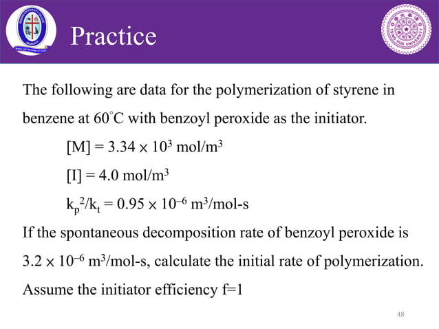 CHAPTER 9: Kinetics of chain and step growth polymerization | PDF