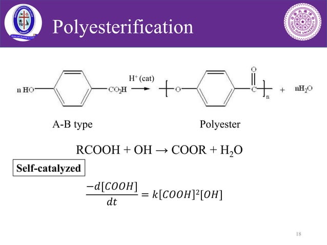 CHAPTER 9: Kinetics of chain and step growth polymerization