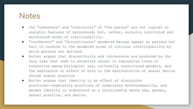 Part v: judith butler summary | PDF