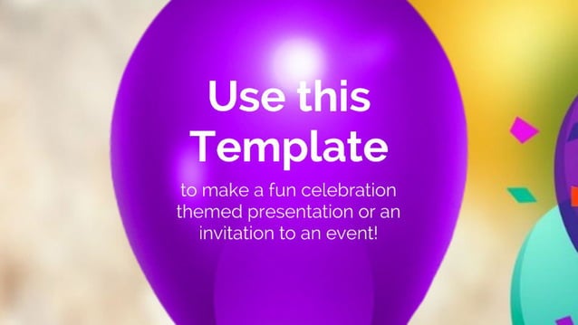 Party Celebration Presentation Template | PDF