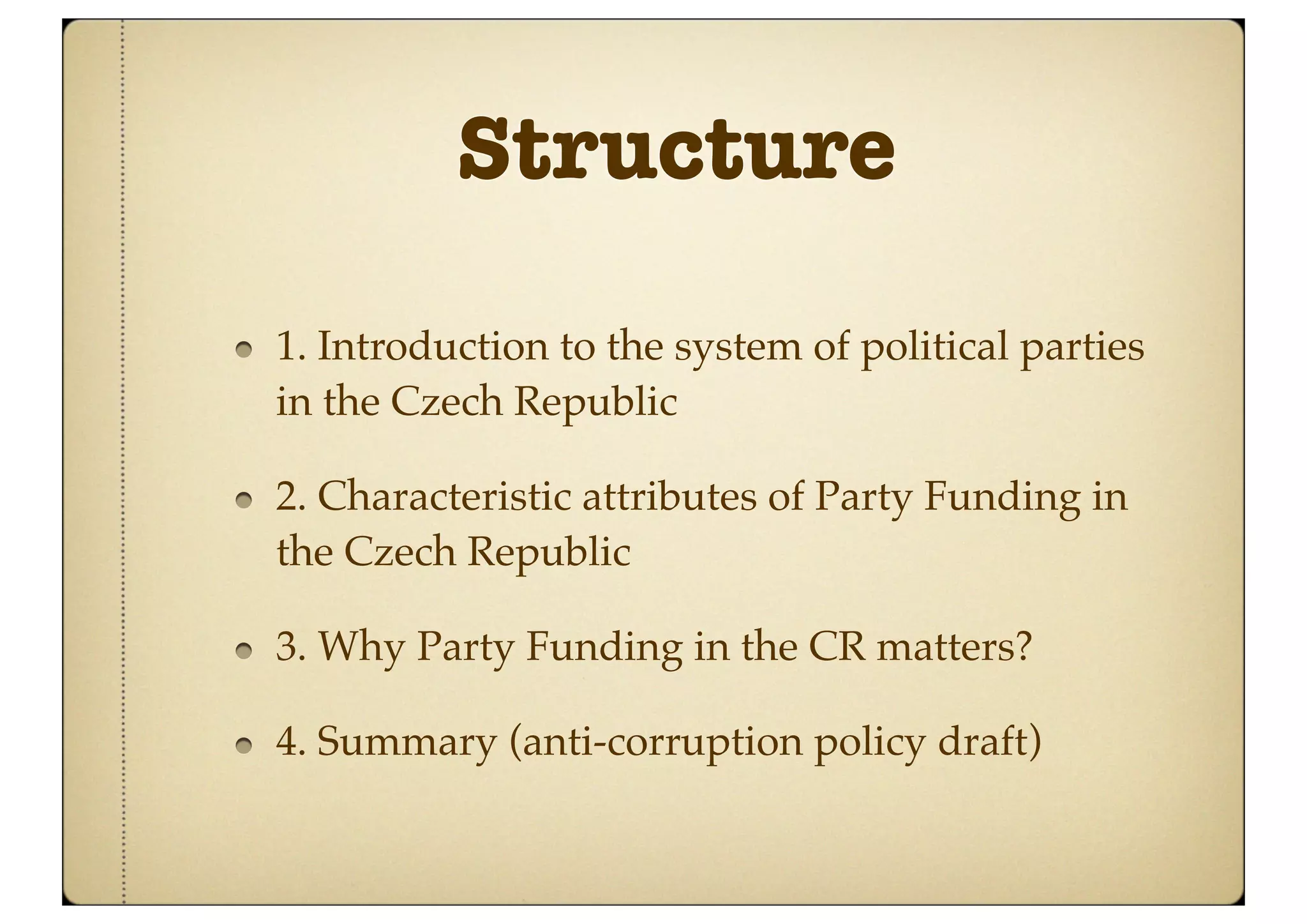 Party funding in the Czech Republic | PDF