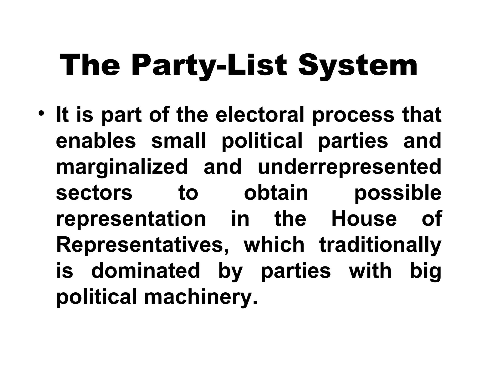 LEGISLATIVE BRANCH: PHILIPPINE PARTY LIST SYSTEM | PPT